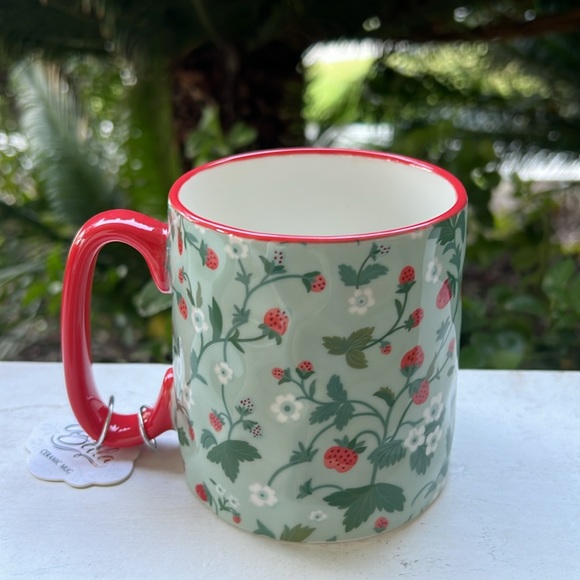 Bella Ceramic | Kitchen | Strawberries And Floral Mug | Poshmark